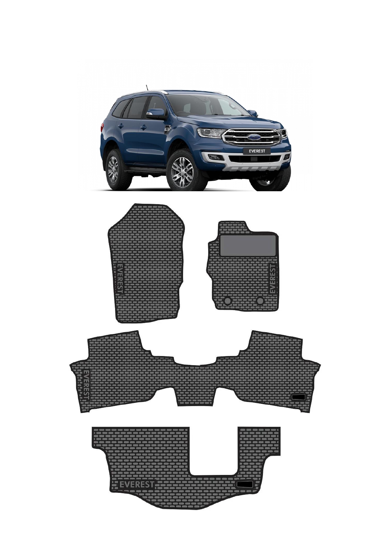 Ford Everest Interior Mat Set 2015 to 2022 · Rubber Direct
