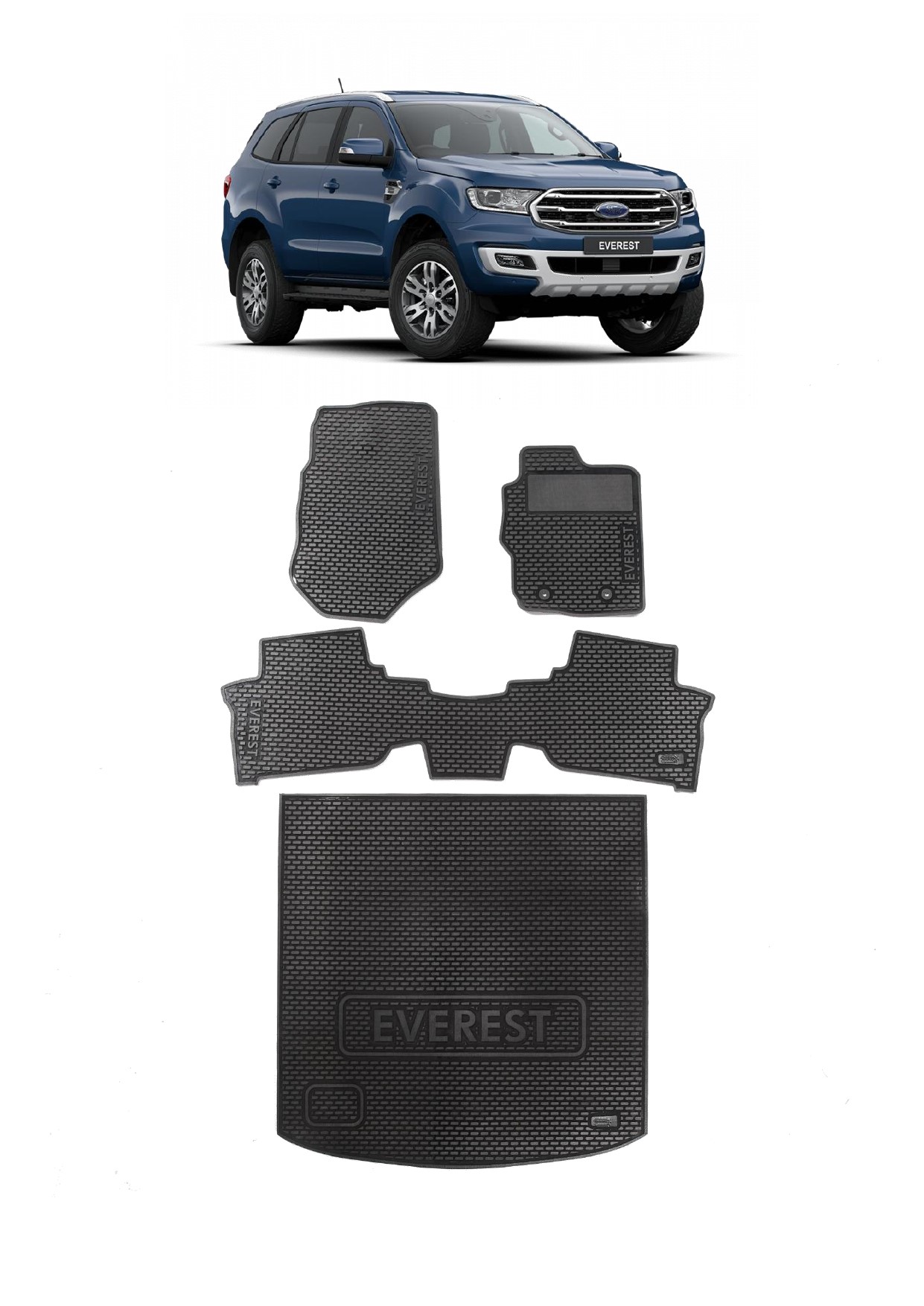 Ford Everest Mat Set Full 2015 to 2022 · Rubber Direct
