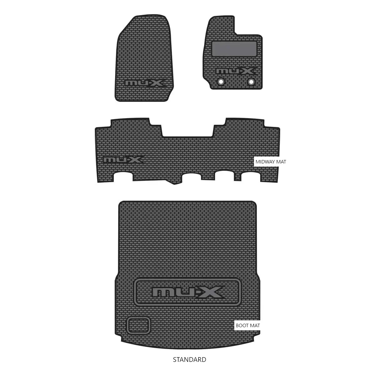 Isuzu MUX Mat Set Full 2021 to Present · Rubber Direct