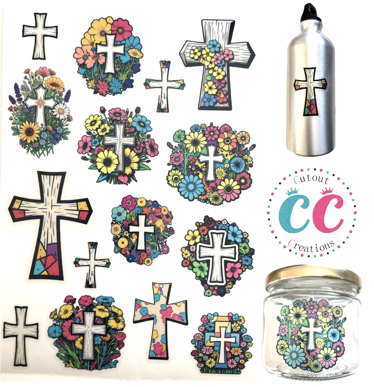 Transparent bright crosses (A5) · Cutout Creations
