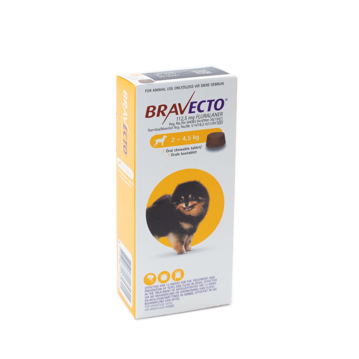 Bravecto Toy 1xTab 112.5mg (2-4.5kg)Yellow · Top Dog Suppliers