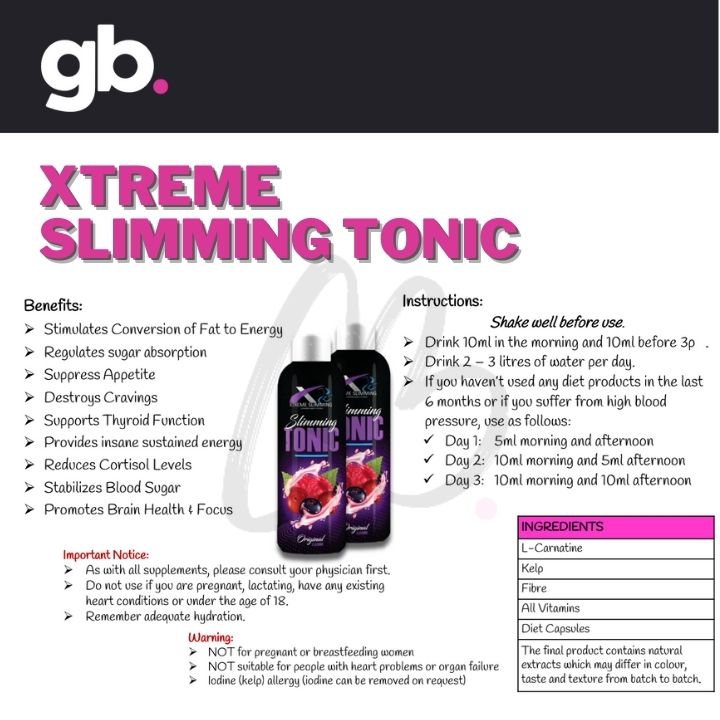 XTREME SLIMMING TONIC · GUMMY BERRY JUICE