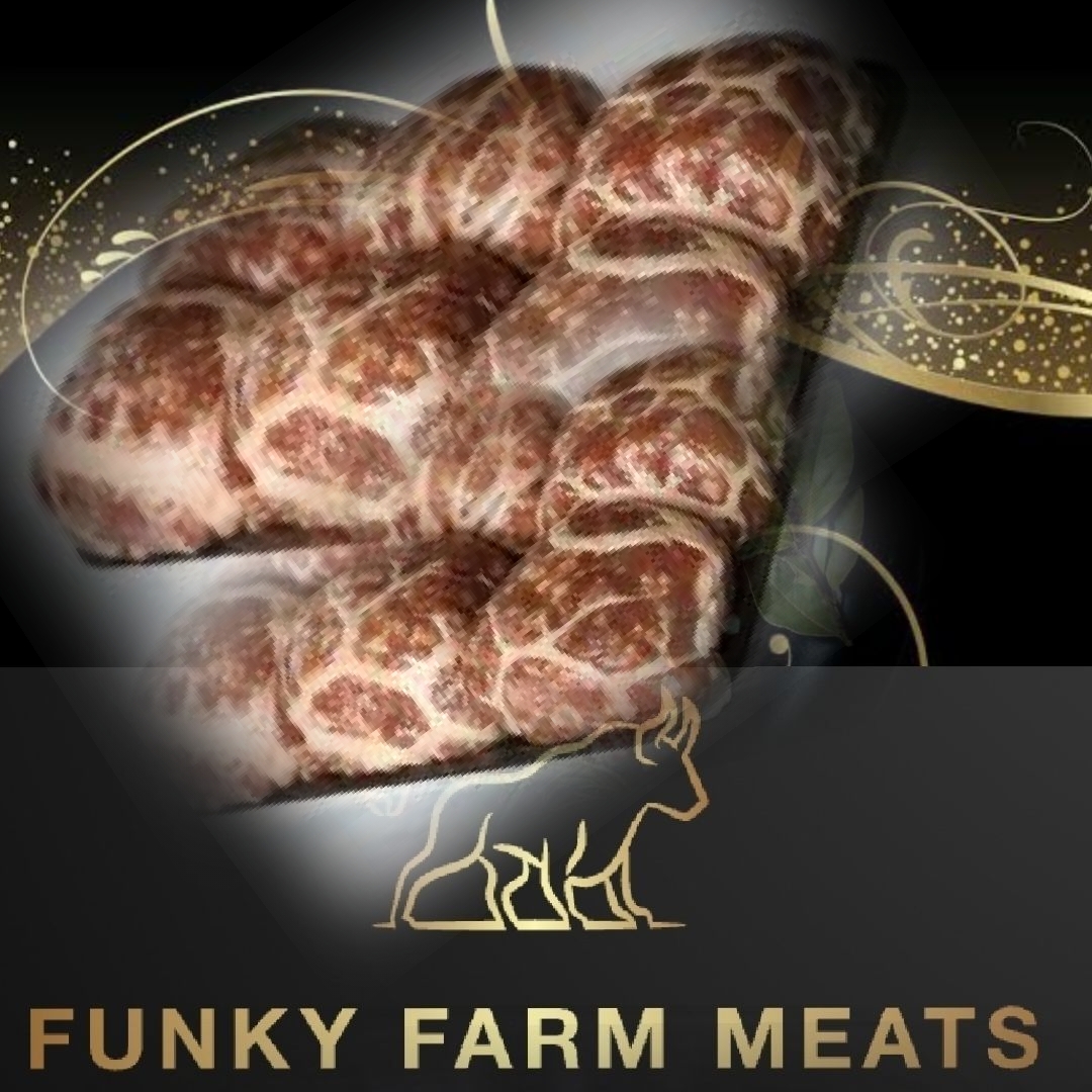 Skilpaaitjies In Skaap Netvet · FUNKY FARM MEATS