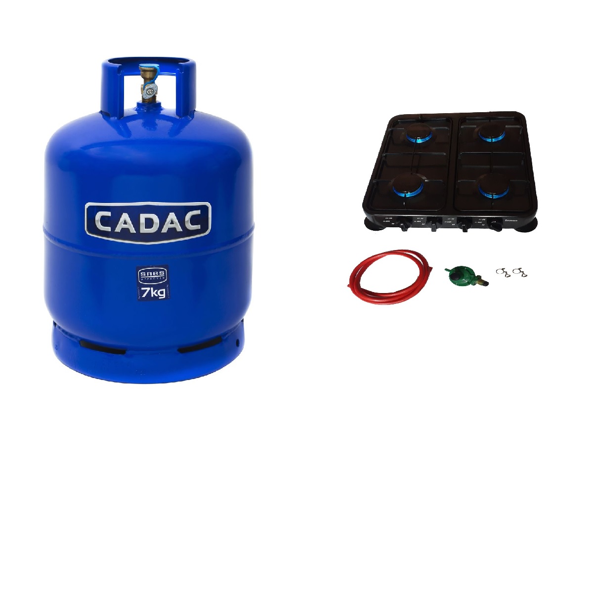 4 Plate Gas Stove with Fittings & Cadac Gas Cylinder - 7kg · Sham-Sa ...