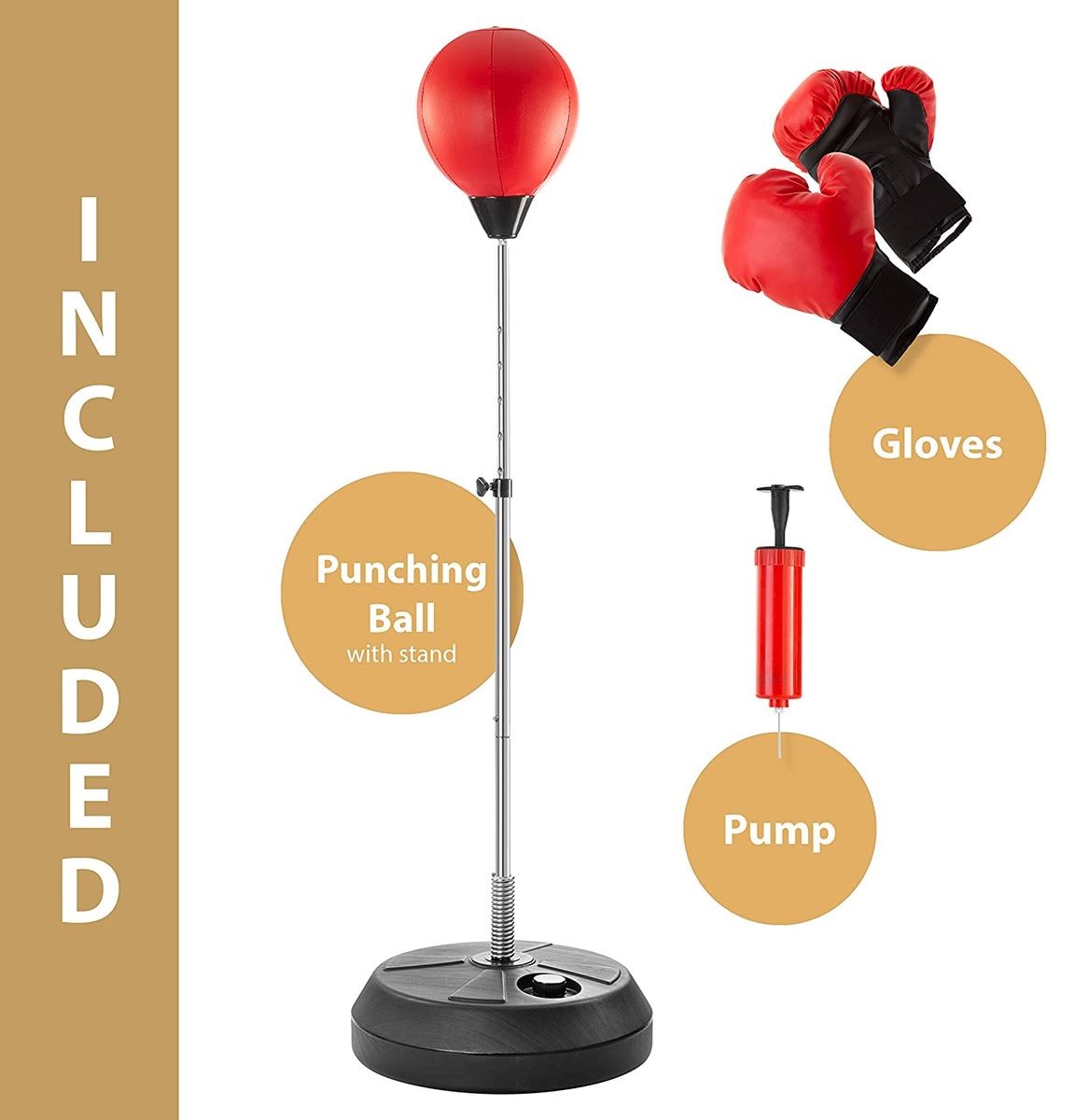 Free Standing Speed Punching Bag Kit with Gloves and Air Pum · Sham-Sa ...