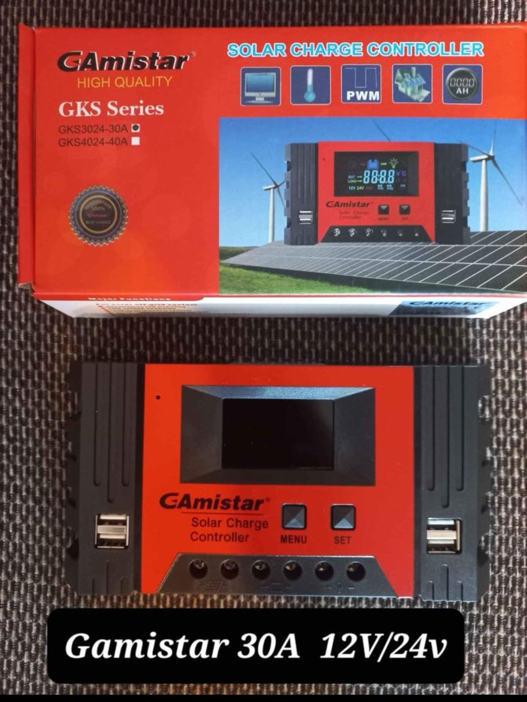 Gamistar (12V/24V) 30A PWM Solar Charge Controller · Gadgets & Goodies
