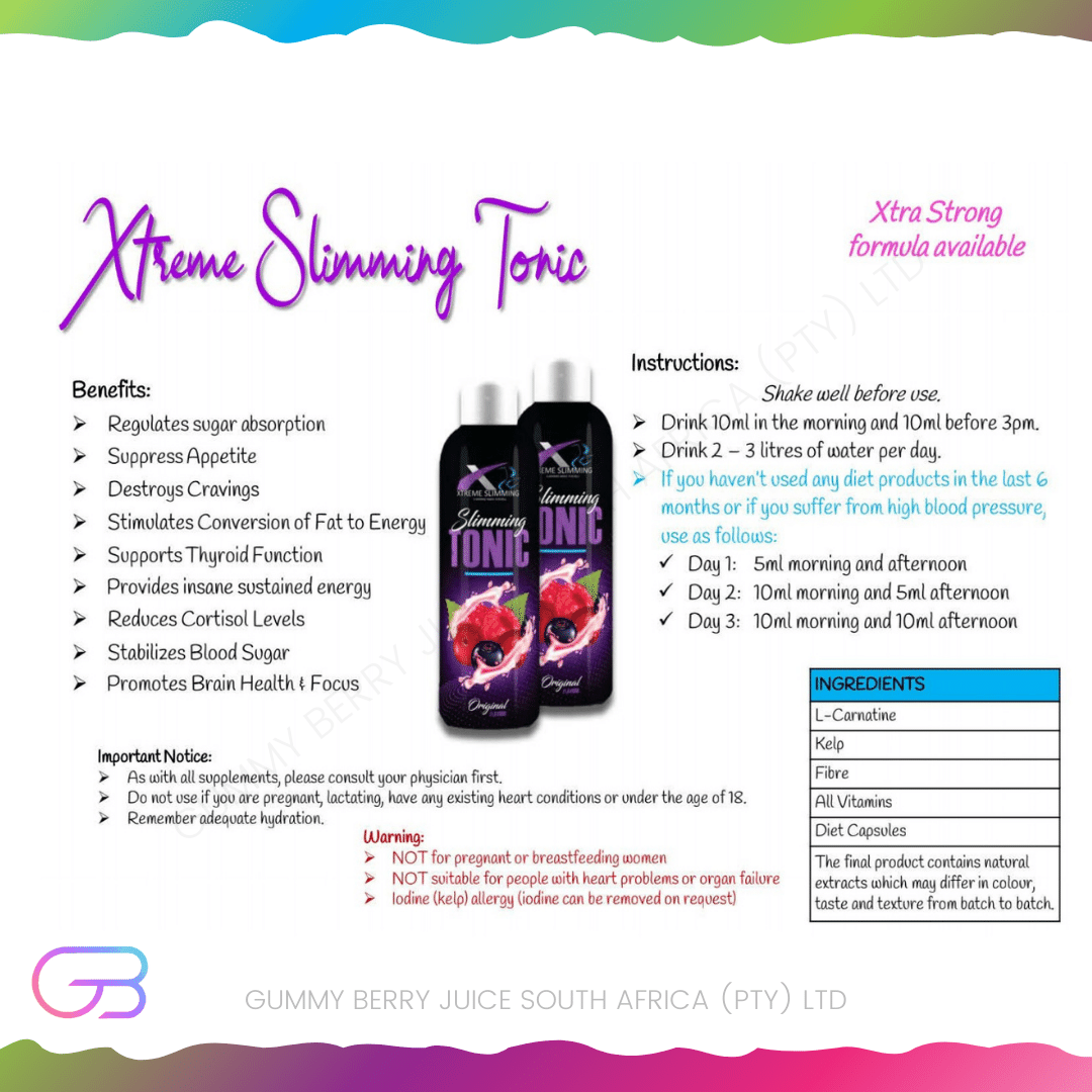 XTREME SLIMMING TONIC · GUMMY BERRY JUICE