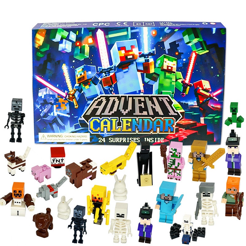 Minecraft Christmas theme advent calendar 24 surprise Mini f · Snippie