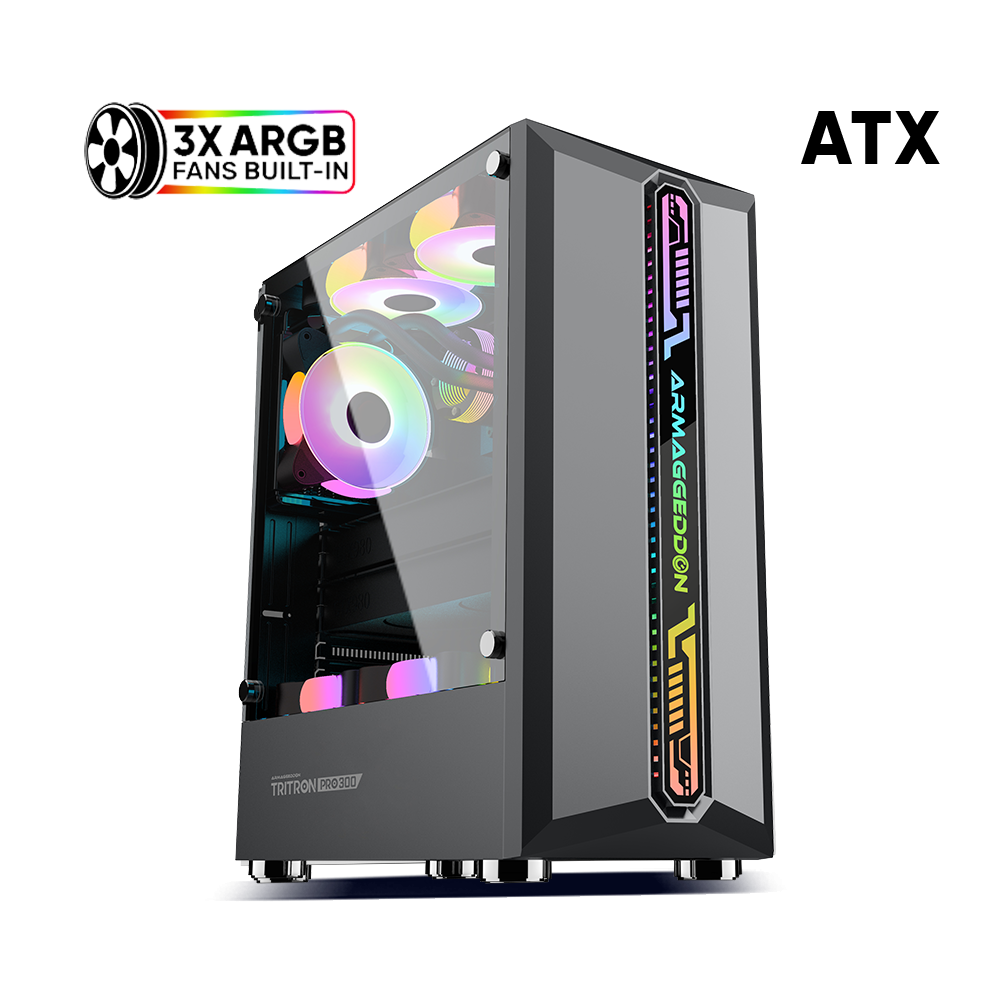 Armaggeddon Tritron Pro 300 ATX Gaming Case with 3x ARGB Fan · ritec it.