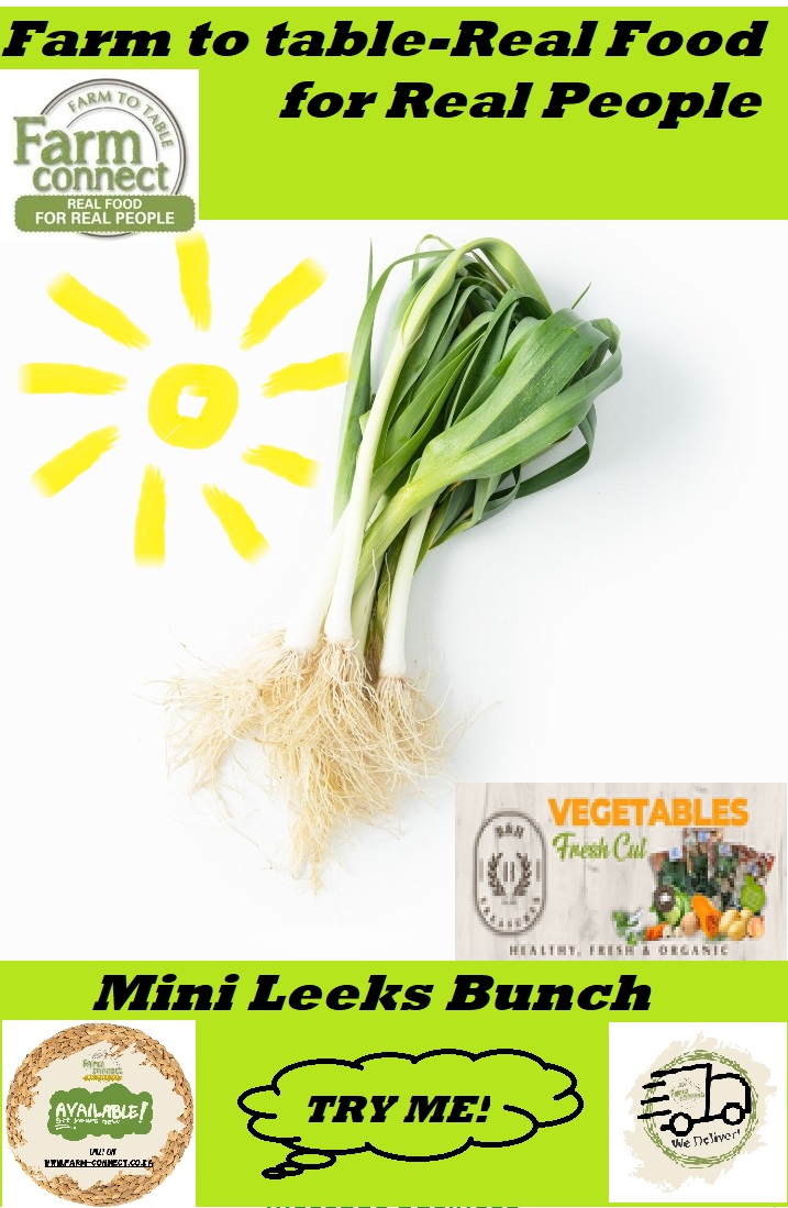 MINI LEEKS BUNCH - ORGANIC · B and H Treasures Pty Ltd t/a Farm Connect
