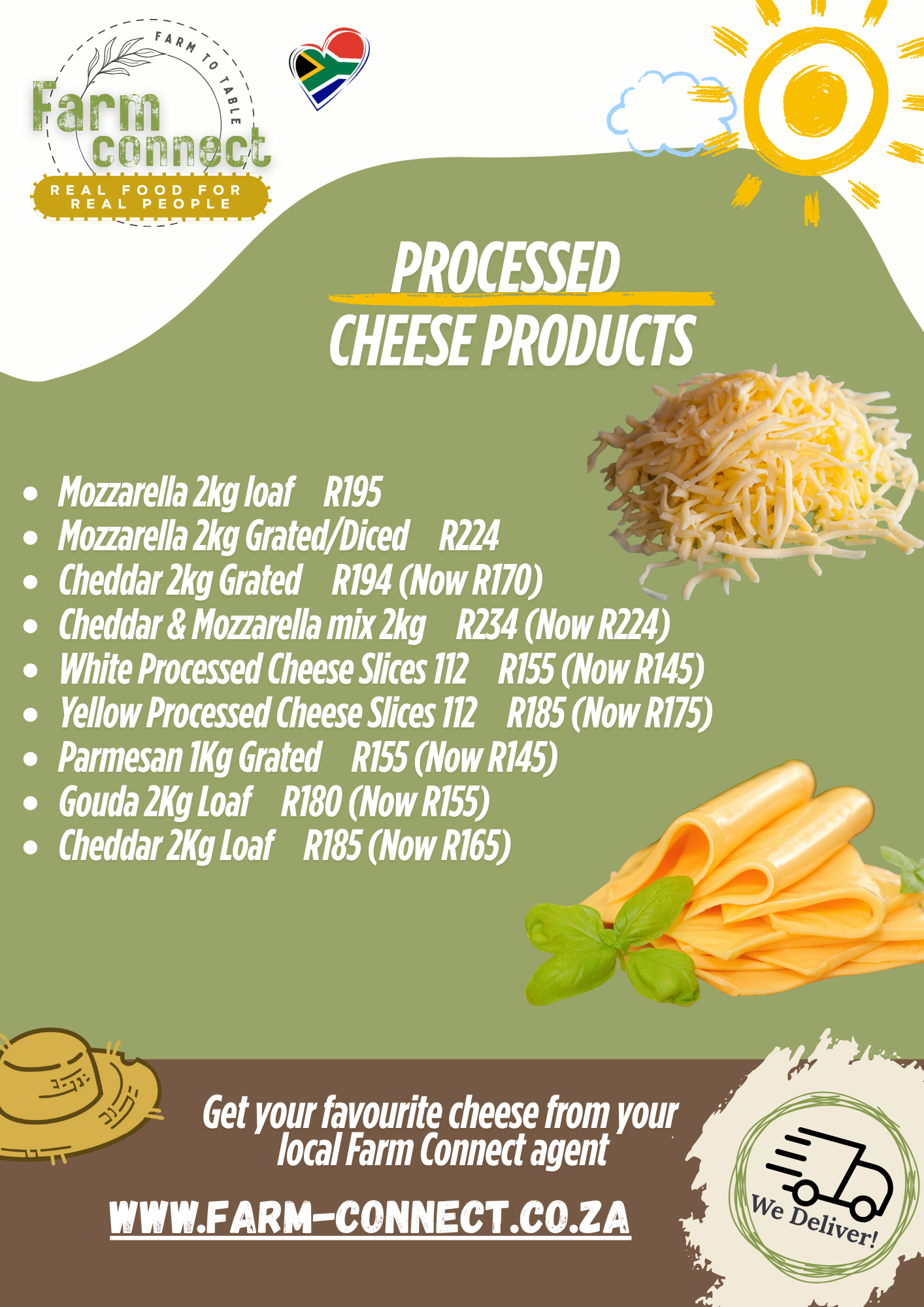 Processed Cheese Slices 112 · B and H Treasures Pty Ltd t/a Farm Connect