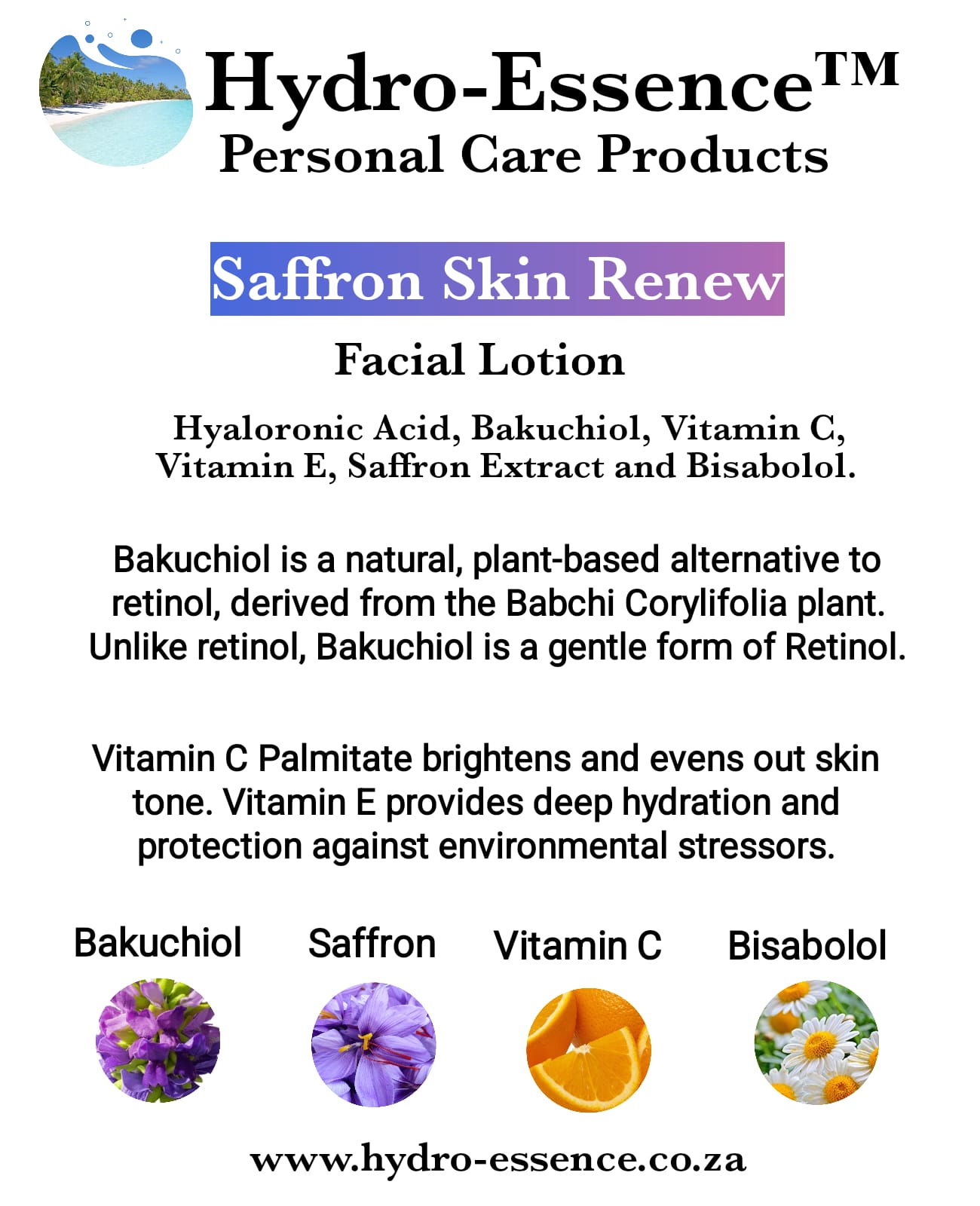 Saffron Skin Renew Facial Lotion - 100ml · Hydro-Essence