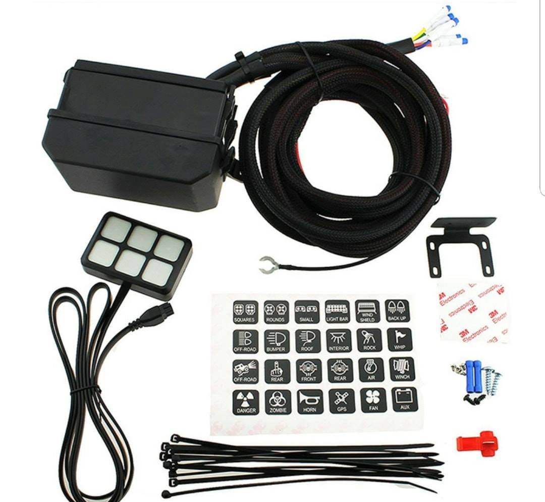 12Volt 6 Gang button switch panel with relay control box · FB Online ...