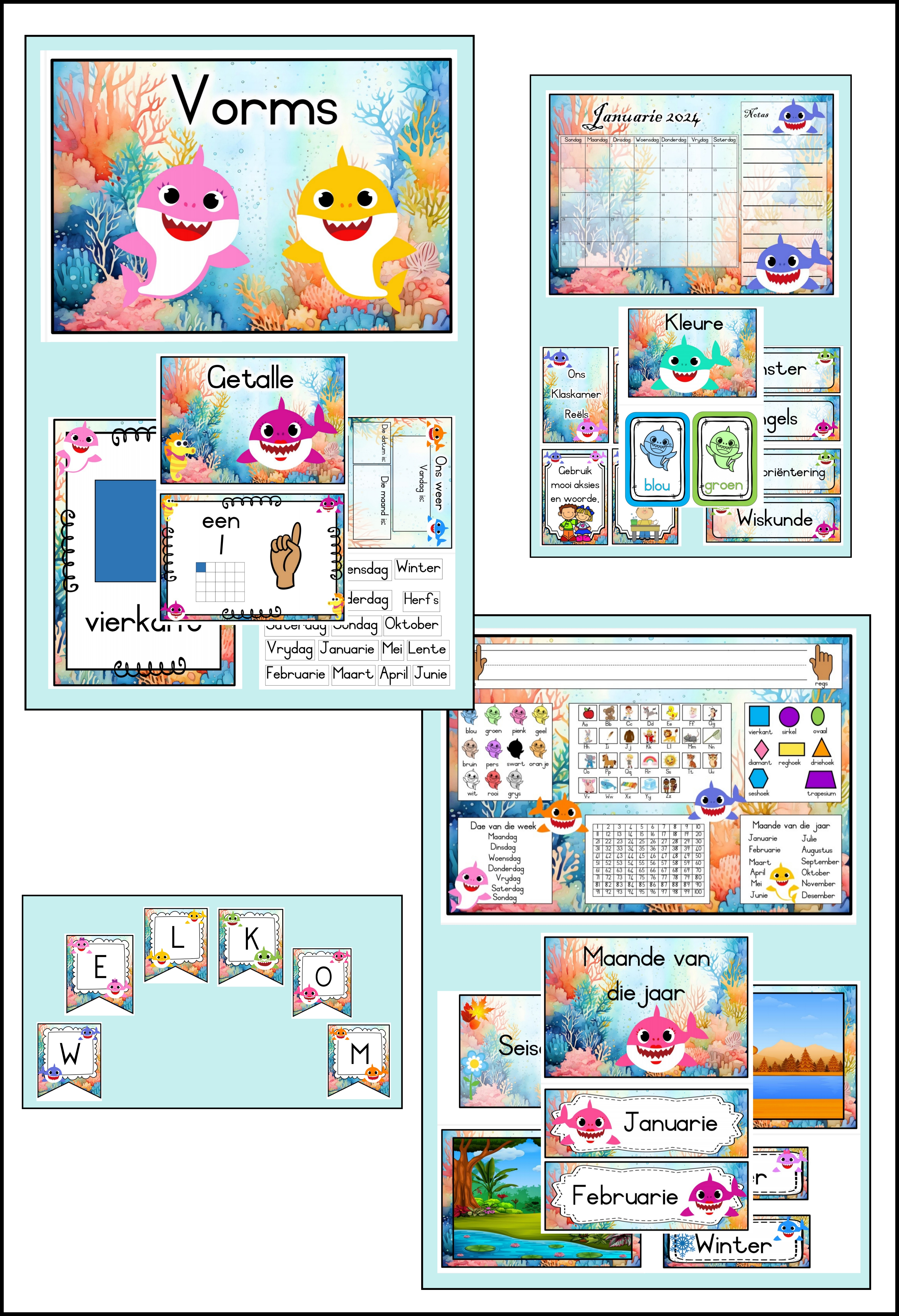 Baby Shark Classroom Theme · Dazziling school Decor