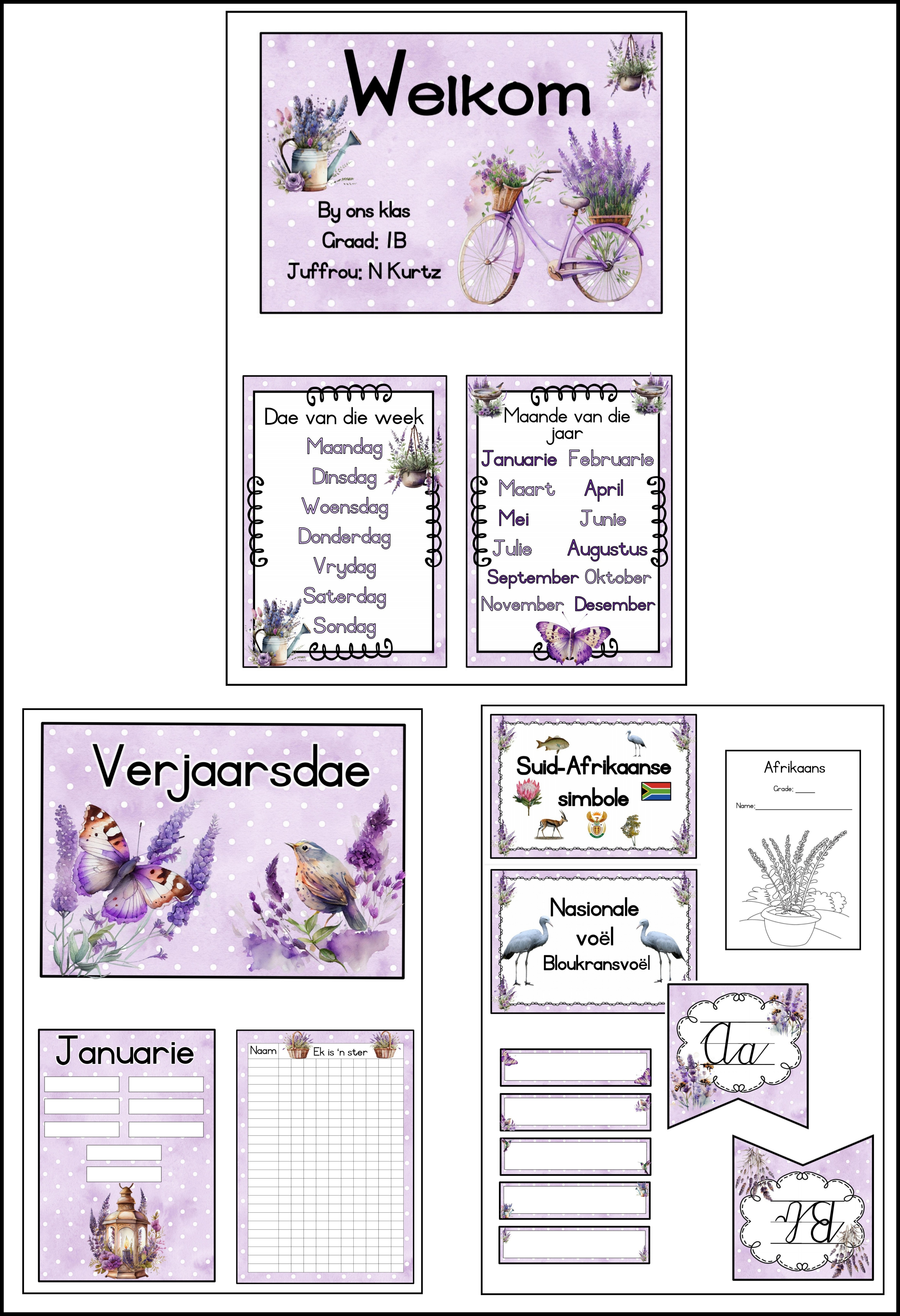 Lavender Classroom package · Dazziling school Decor