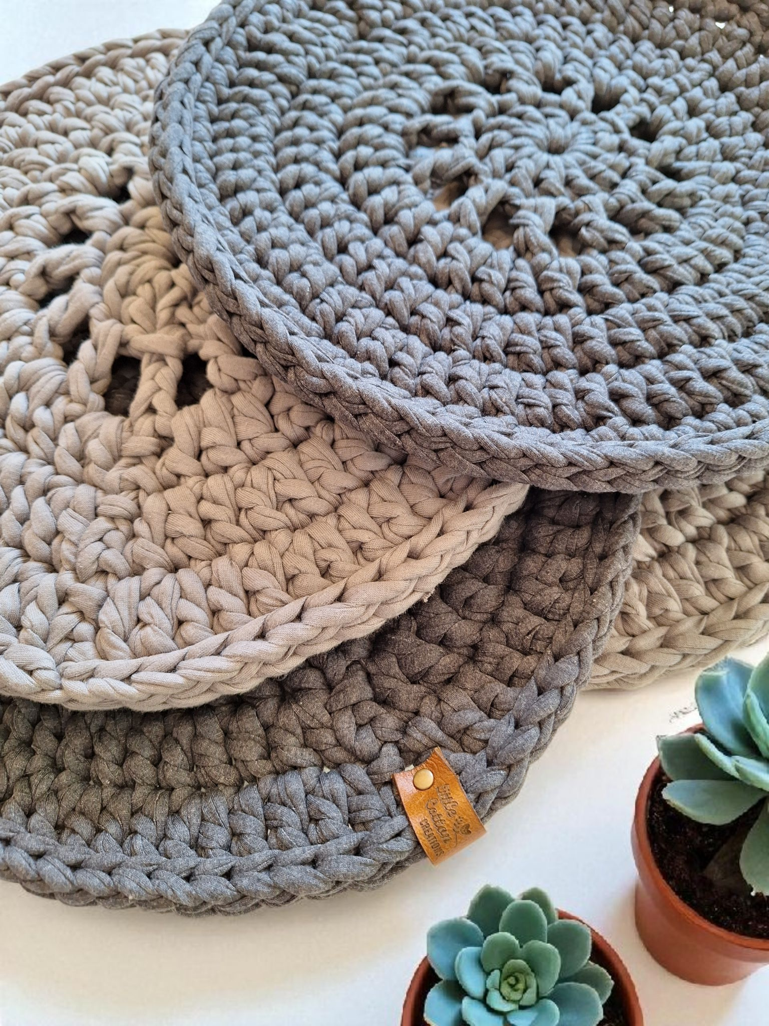 Gehekelde Plekmatjies (Rond) · Little Cotton Creations