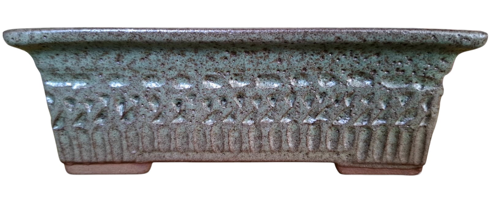 Carved Rectangular Bonsai Pot 319 · SA Bonsai and LittleWood Pottery