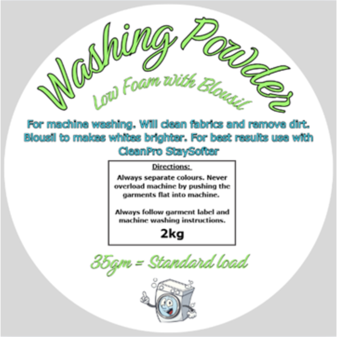 2kg Washing Powder with Blousil - Low Foam (does 55 washes) · Clean-Pro