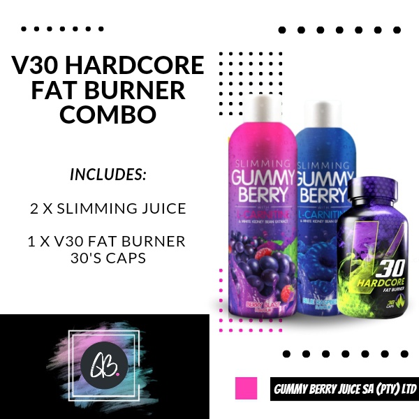 V30 HARDCORE FAT BURN COMBO · GUMMY BERRY JUICE